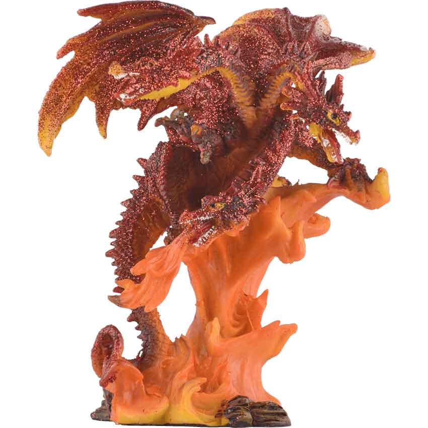 3 Headed Fire Dragon Statue
