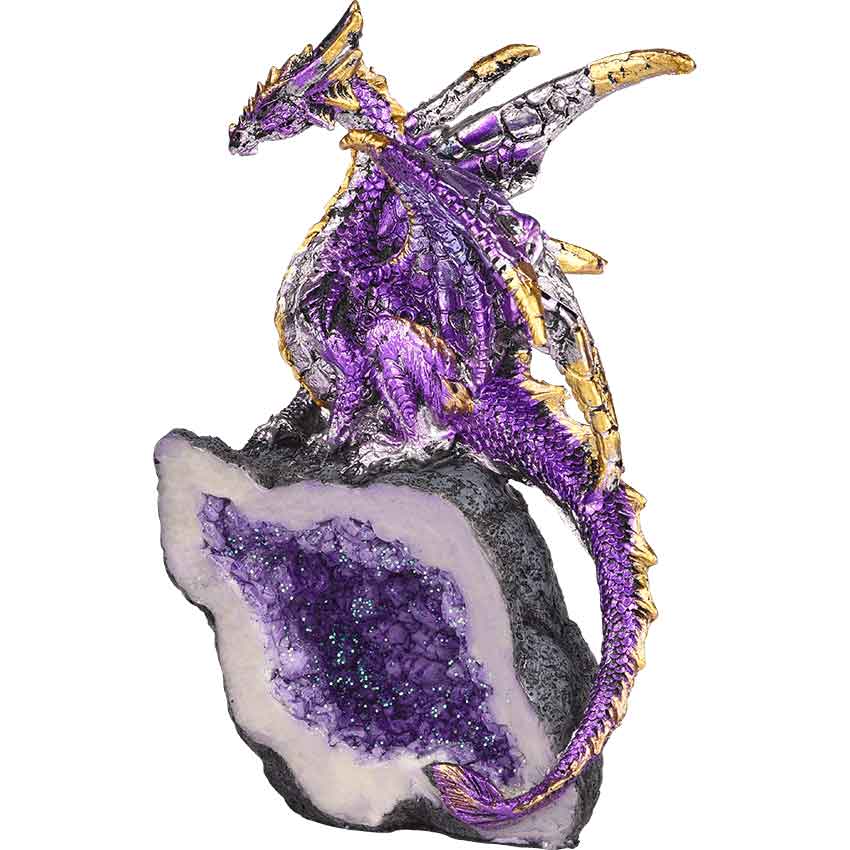 Violet Dragon Crystal Statue