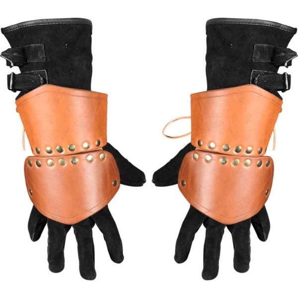 Knightly Leather Half Gauntlets