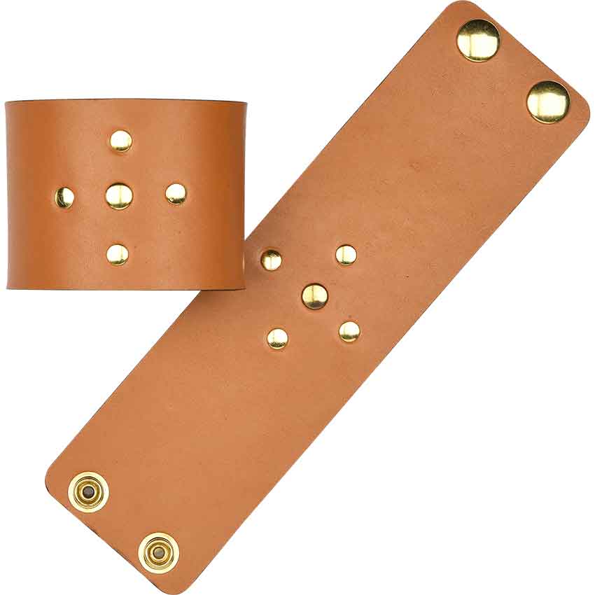 Crusader Cross Leather Wrist Cuffs