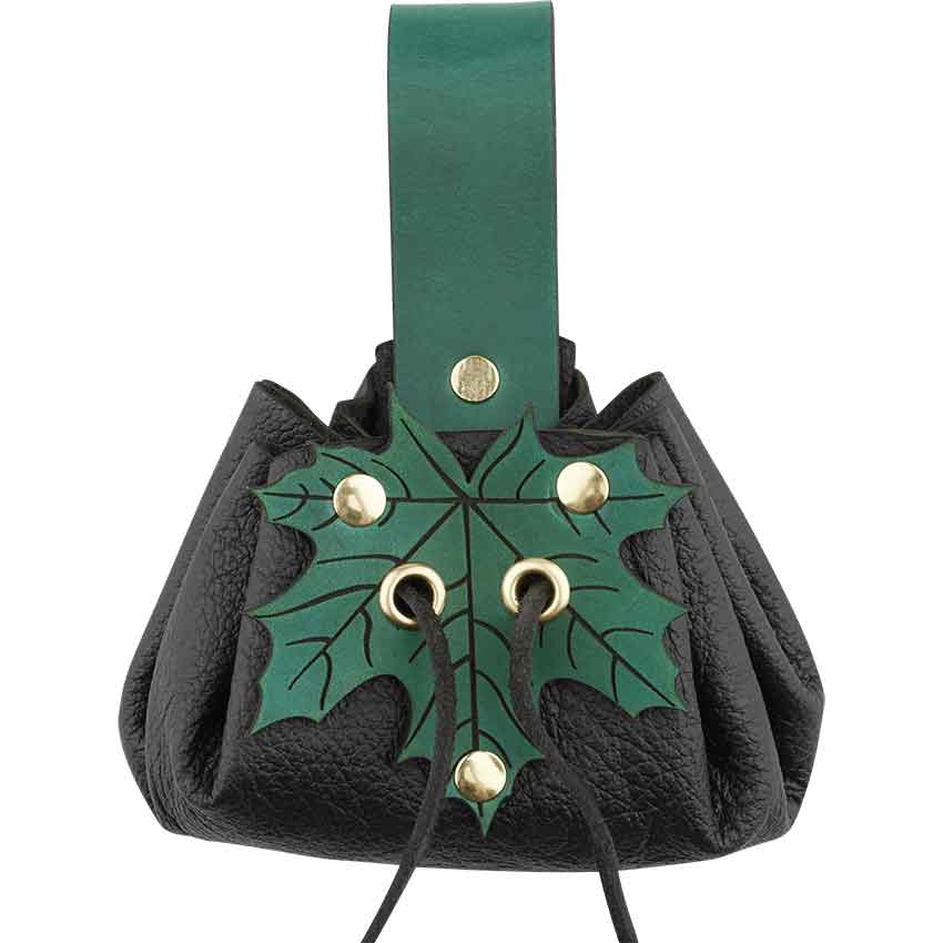 Small Round Pouch with Leaf Closure