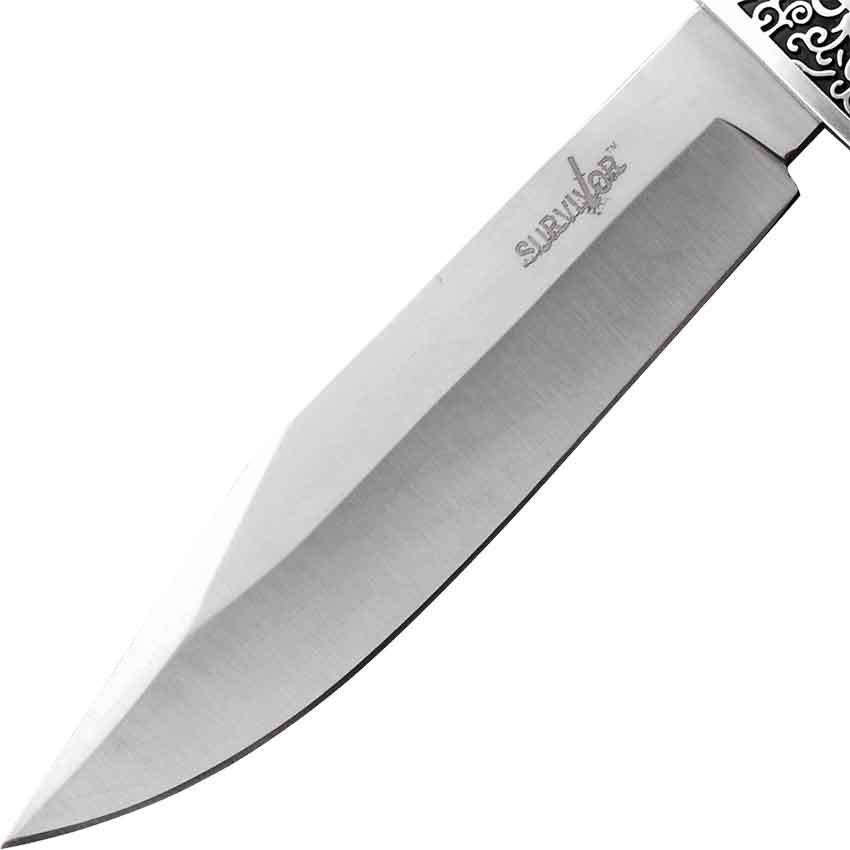 Ridged Handle Clip Point Knife