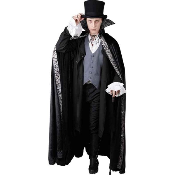 Black And Silver Dracula Cape