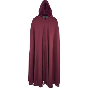 Medieval Hooded Cloak with Leather Fastener