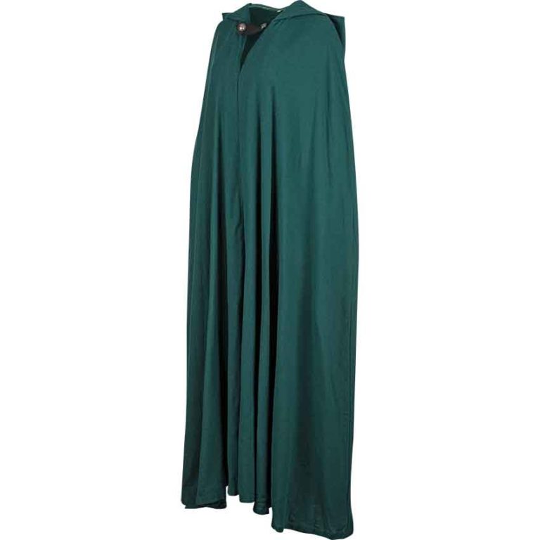 Medieval Hooded Cloak with Leather Fastener