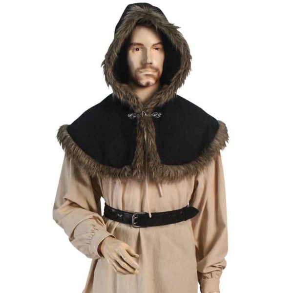 Medieval Fur Trimmed Hood
