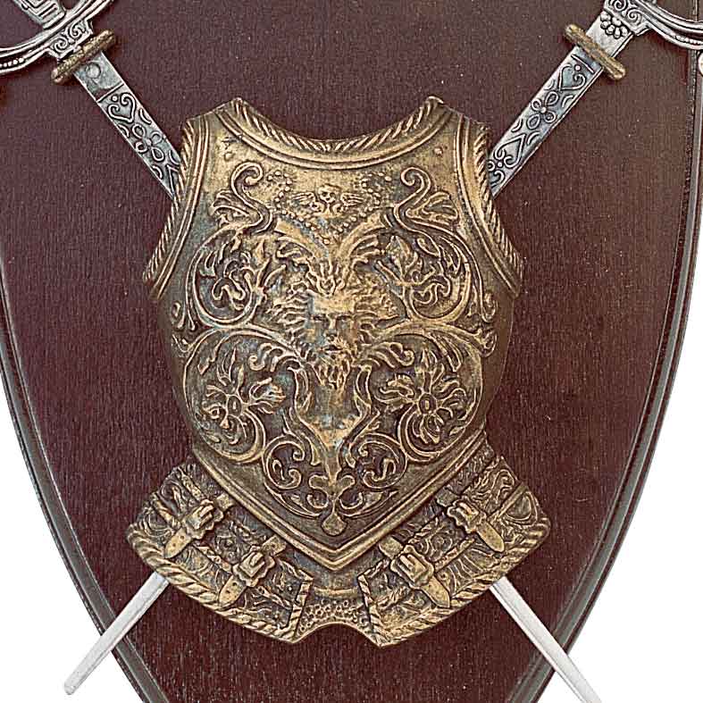 Mini Breastplate and Swords Display Plaque