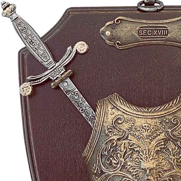 Mini Breastplate and Swords Display Plaque