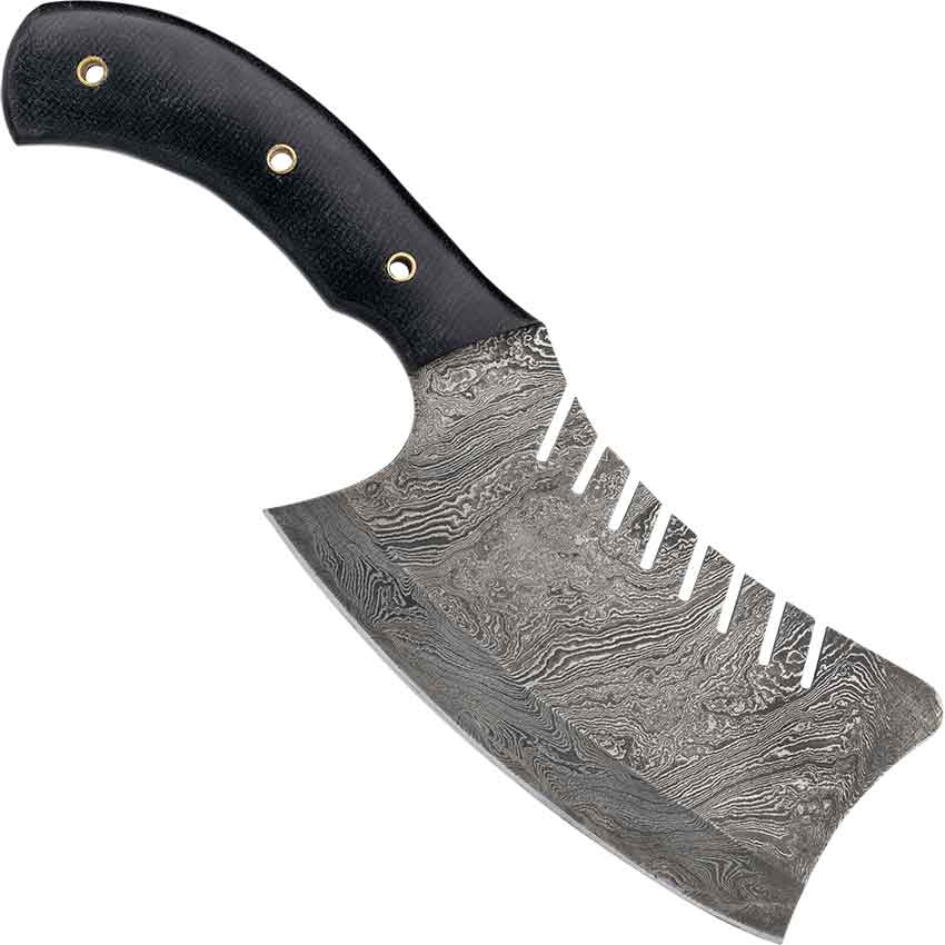 Serrated Steel Cleaver Knife