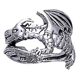 Dragon Scroll Silver Ring