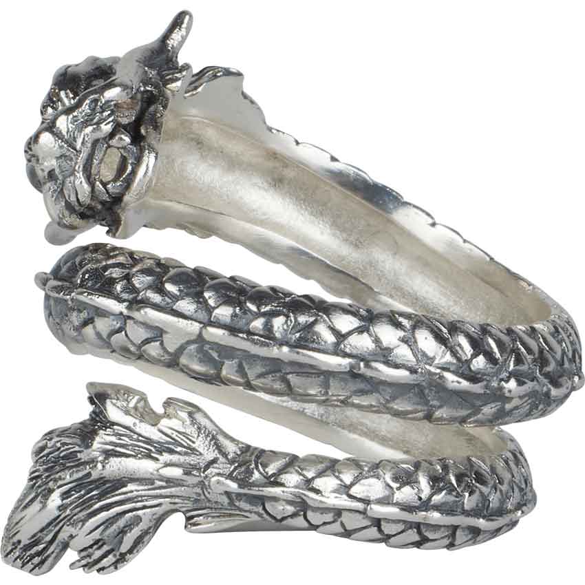 Dragon Scroll Silver Ring