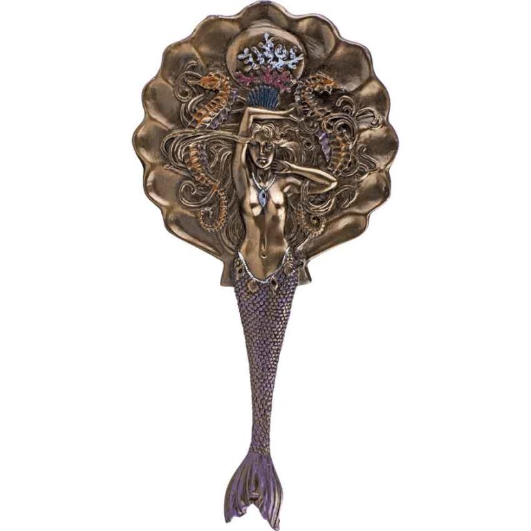 Bronze Sunbathing Mermaid Statue