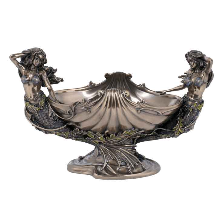 Bronze Sunbathing Mermaid Statue