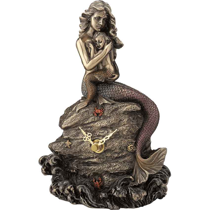 Bronze Sunbathing Mermaid Statue
