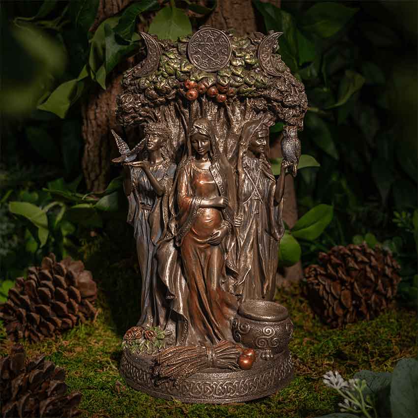Celtic Tree Triple Goddess Statue