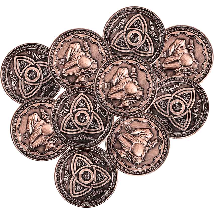 Set of 10 Copper Mage LARP Coins