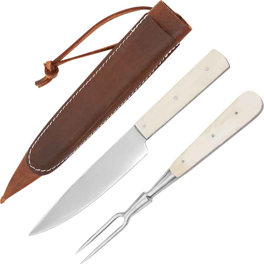 Bone Handle Cutlery Set with Sheath