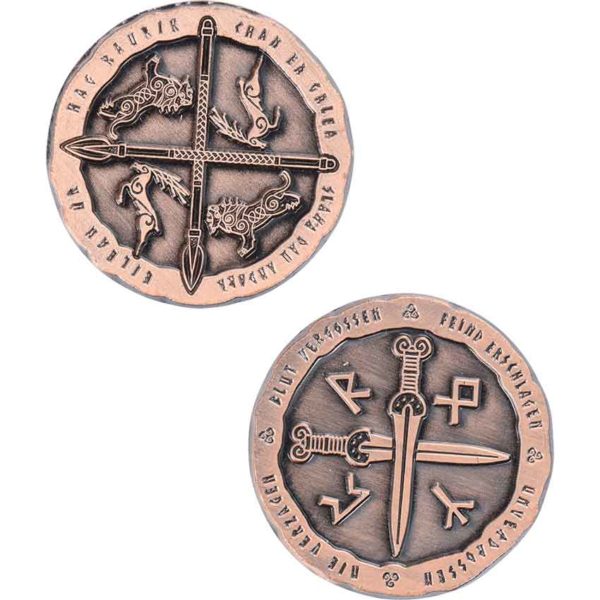 Set of 10 Copper Nordic LARP Coins