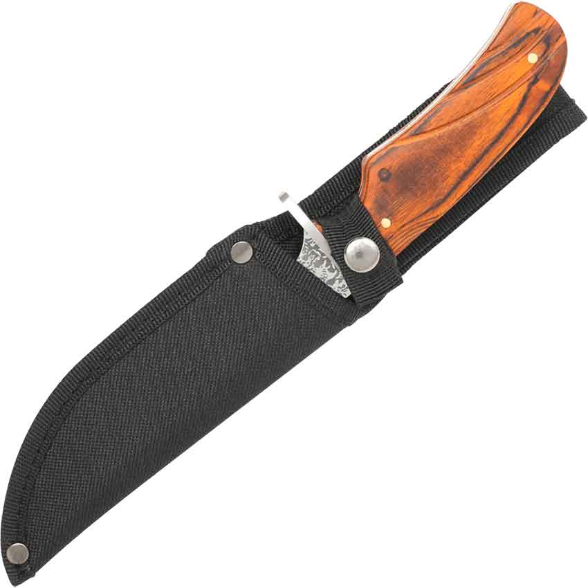 Layered-Steel Hunting Knife with Sheath