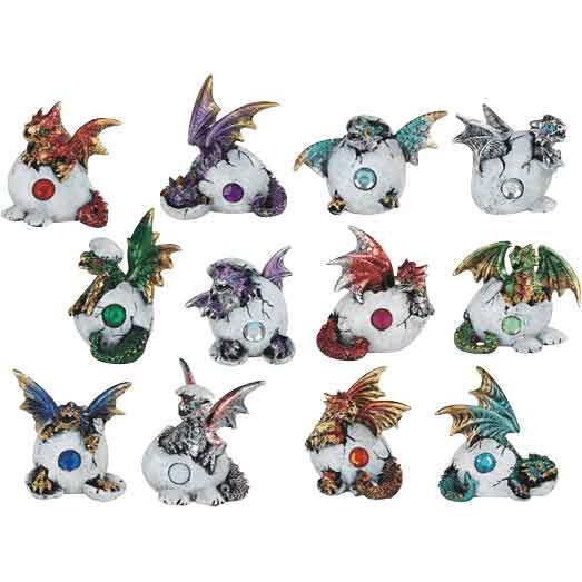 Birthstone Dragon Hatchling Statue Set