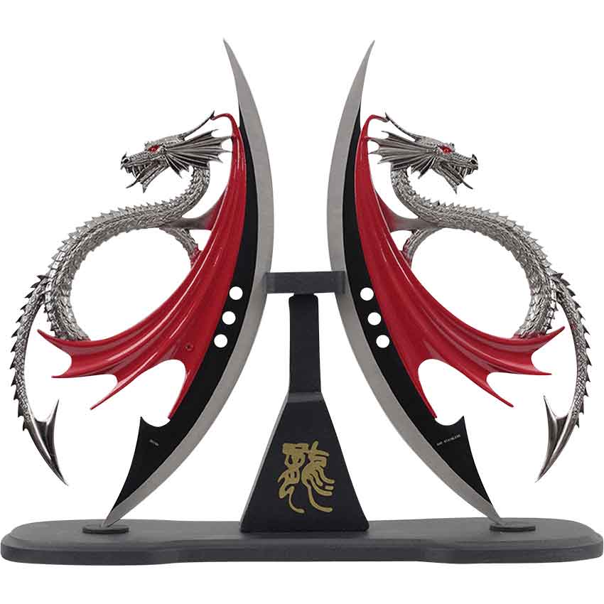 Red Winged Dragon Double Dagger Set