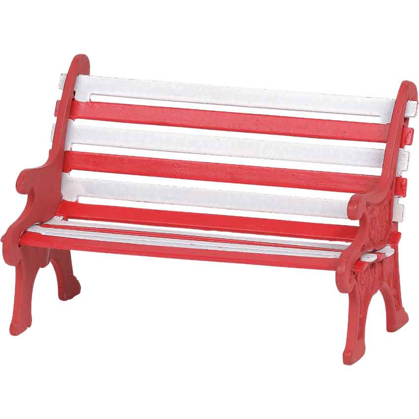 Red and White Holiday Bench - Christmas Village Accessories by ...