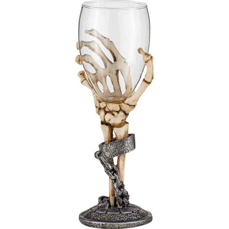 Chained Skeleton Hand Wine Glass