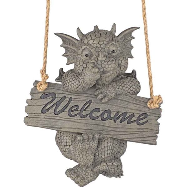 Welcome Sign Dragon Garden Statue