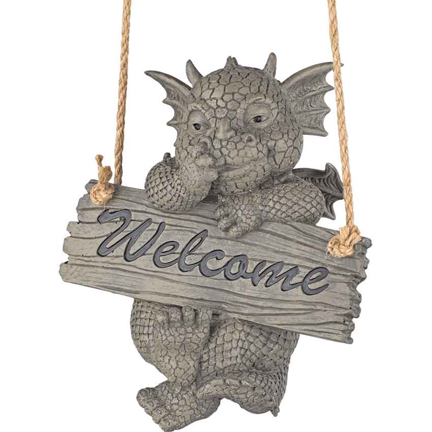 Welcome Sign Dragon Garden Statue