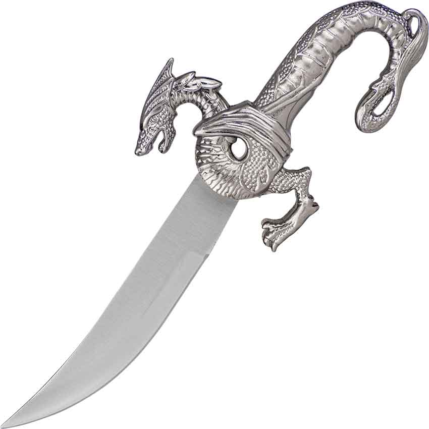 Small Ornate Dragon Dagger with Gold Scabbard