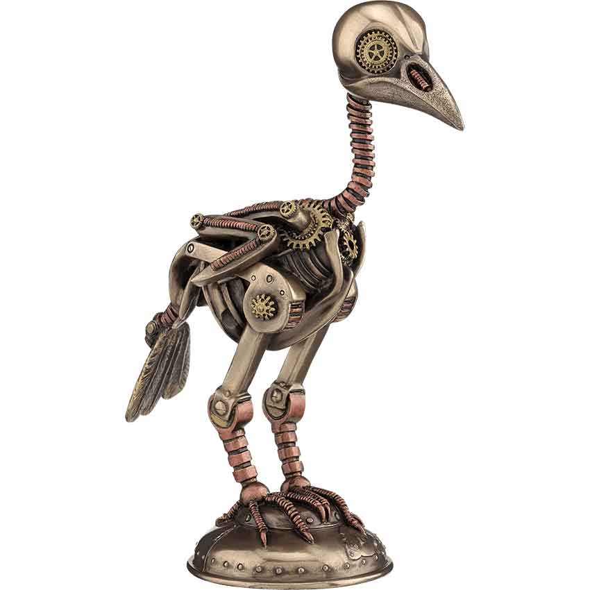 Steampunk Crow Skeleton Statue