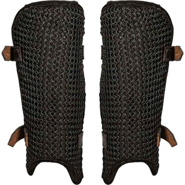 Connor Blackened Chainmail Greaves