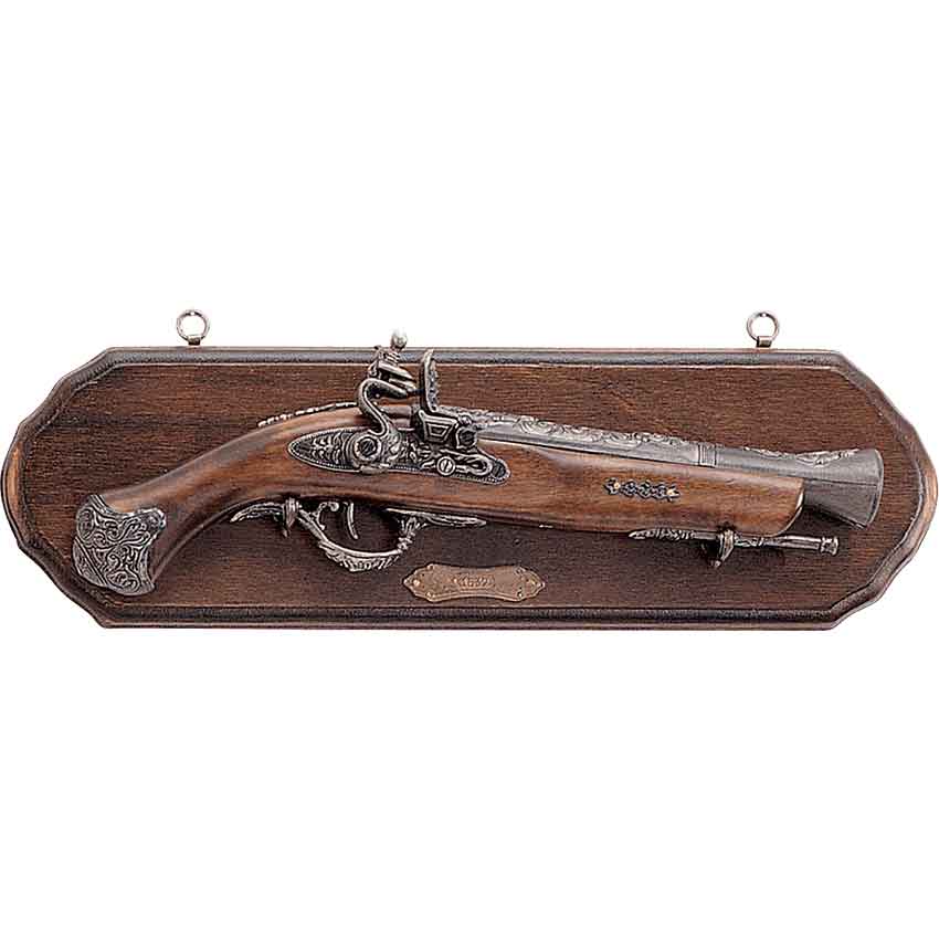 Decorative Flintlock Pistol with Plaque