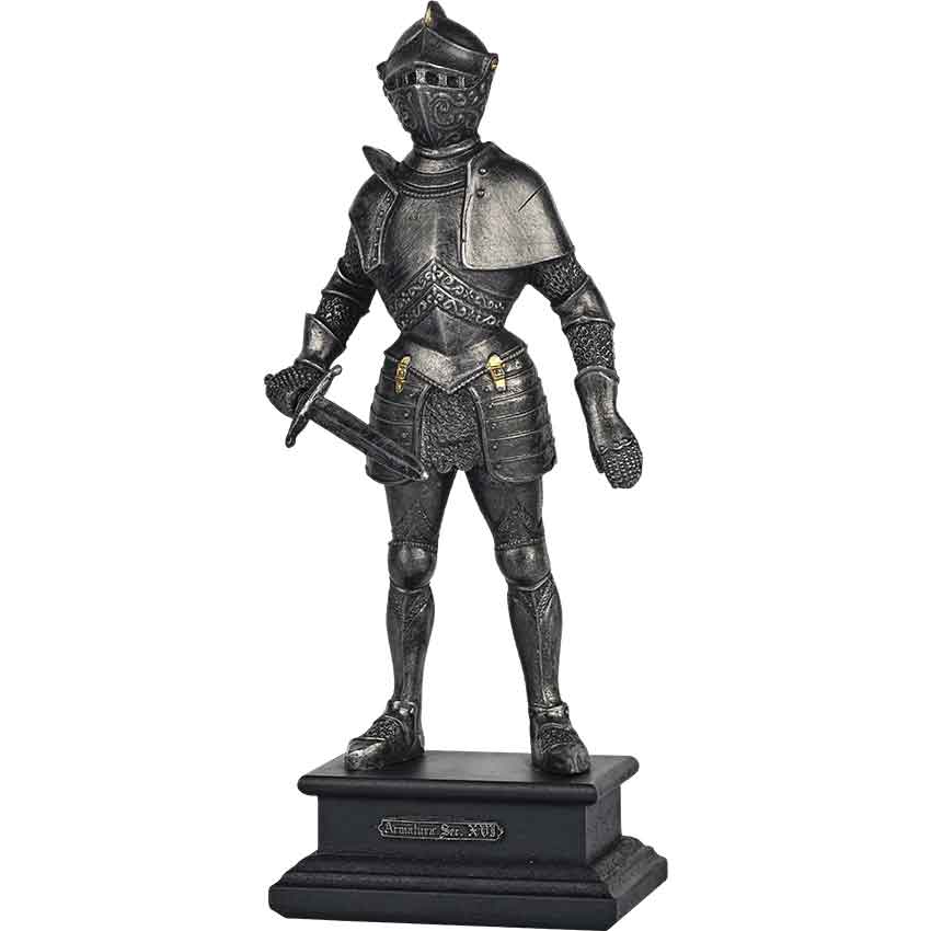 Pewter Knight with Short Sword Statue