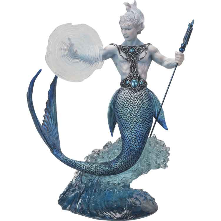 Water Elemental Wizard Statue