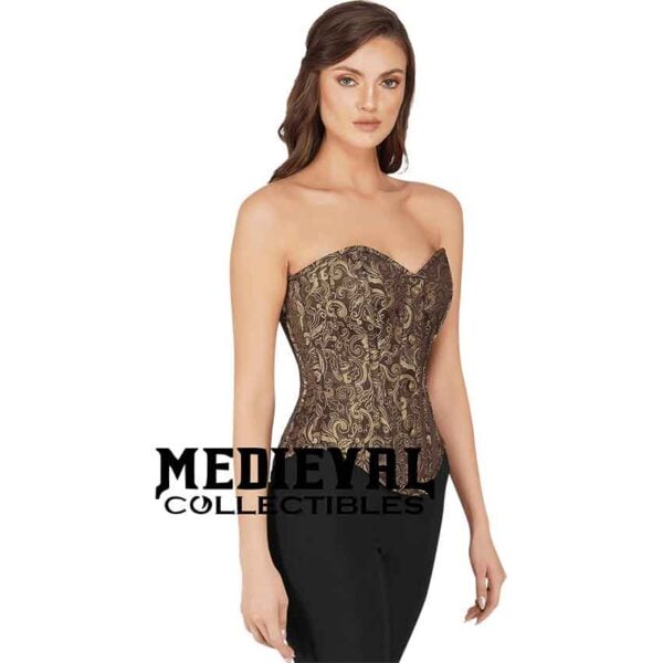Mercy Gold Overbust Brocade Corset