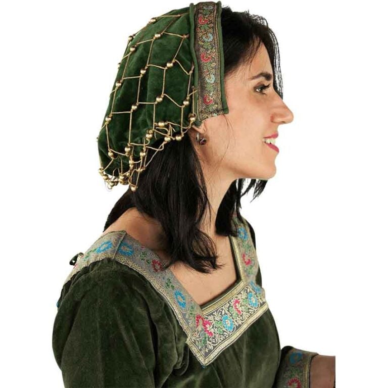 Elaine Noble Lady's Velvet Bonnet - Green