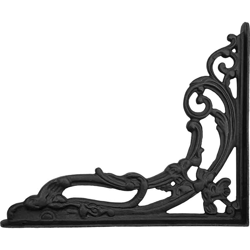 Hand Forged Victorian Flourish Shelf Brackets - Set of 2