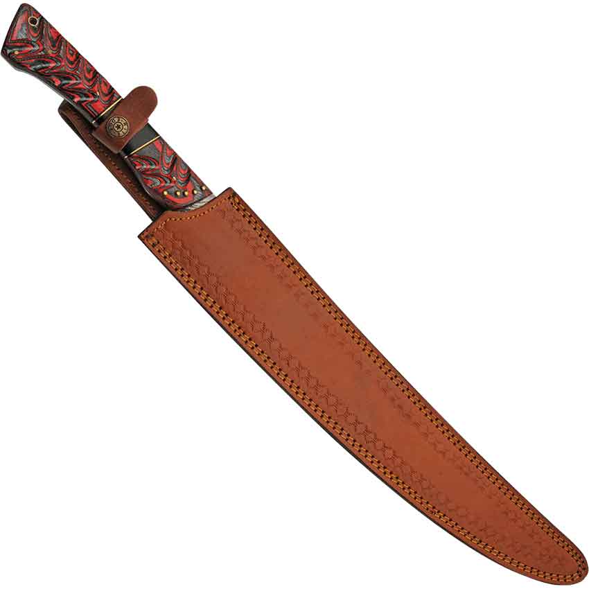Red Hilt Layered-Steel Sword