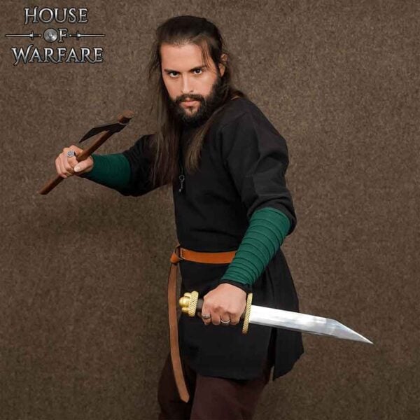 Canvas Viking Arm Wraps with Brooches - Green