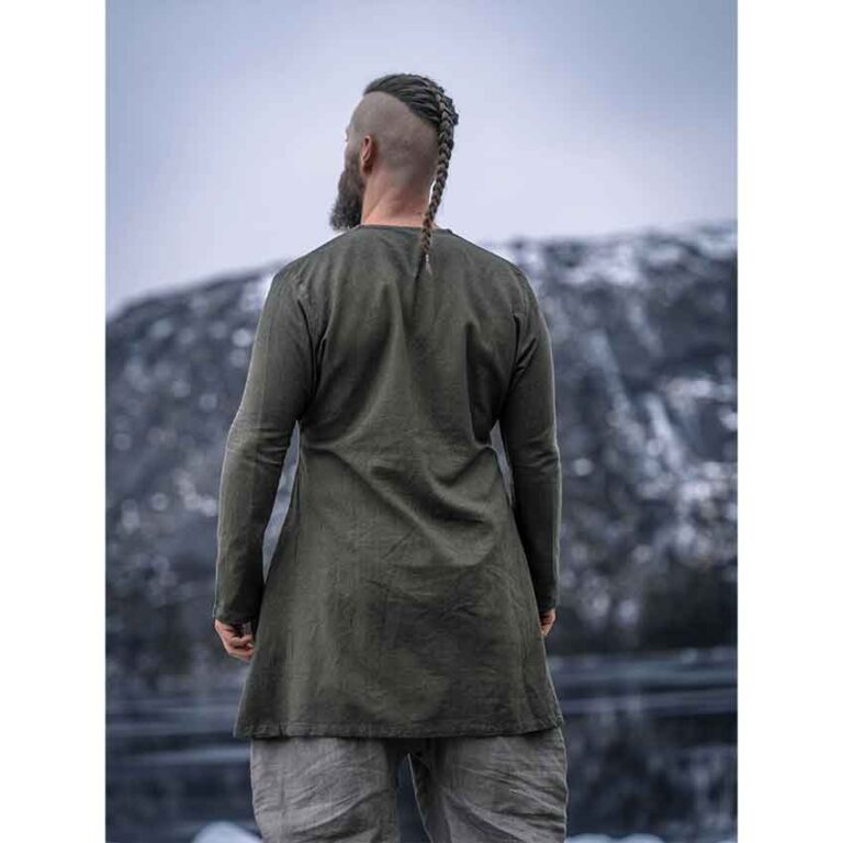 Ragnar Linen Viking Tunic – Olive Green