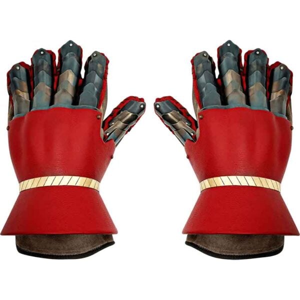 The Red Earl Medieval Gauntlets