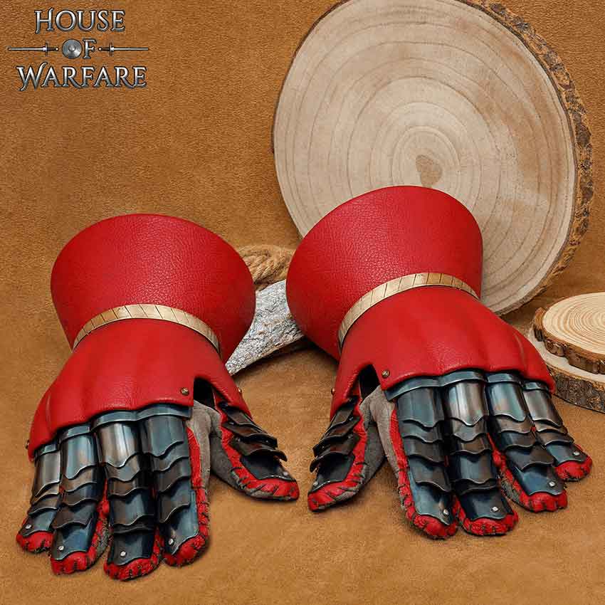The Red Earl Medieval Gauntlets