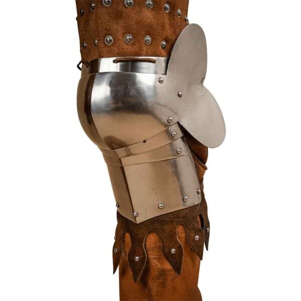 Steel and Suede Splinted Leg Armor - Brown