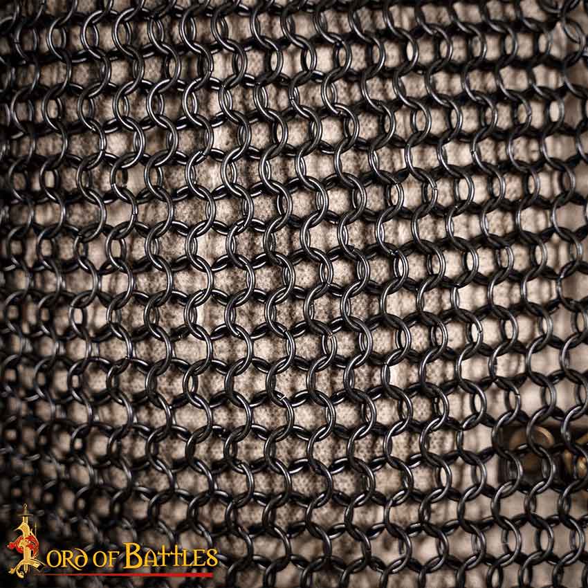 Butted Steel Chainmail Hauberk - Blackened