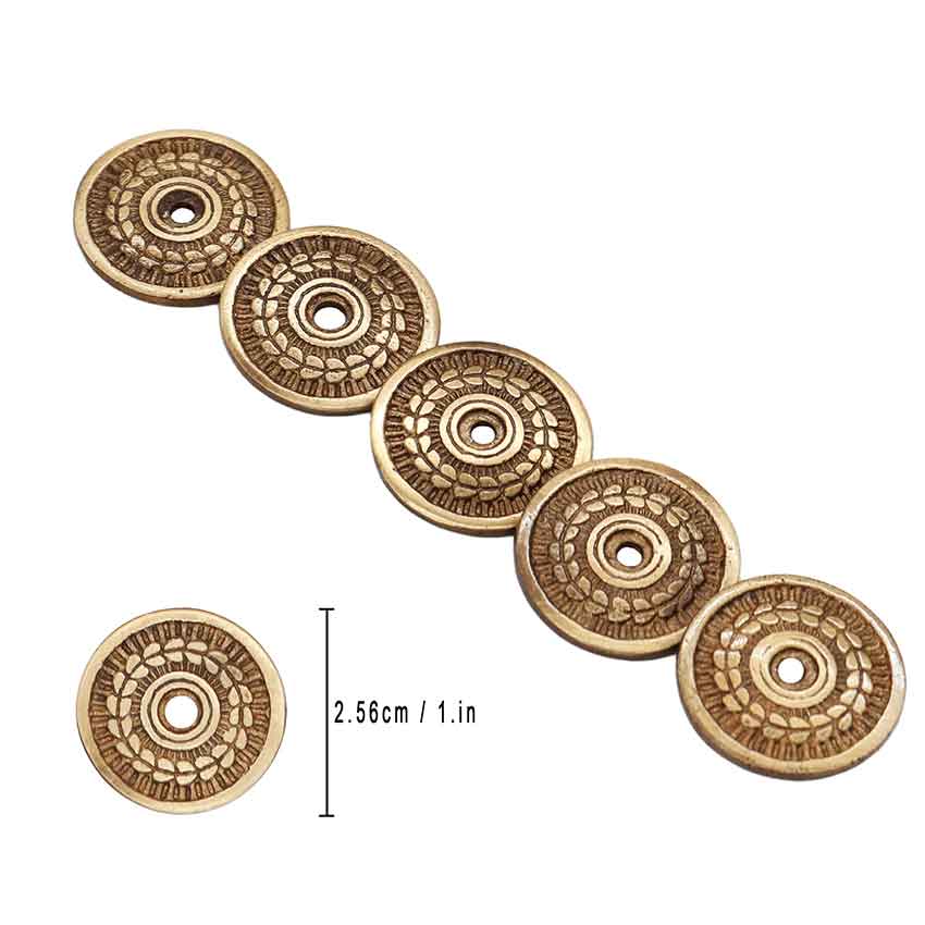 Medieval Laurel Brass Washers - Set of 5