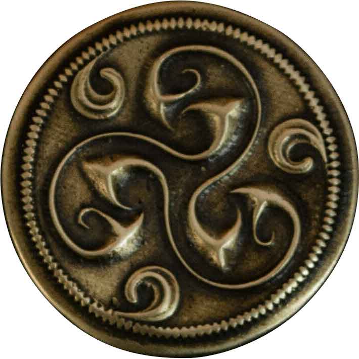 Brass Celtic Triskelion Brooch