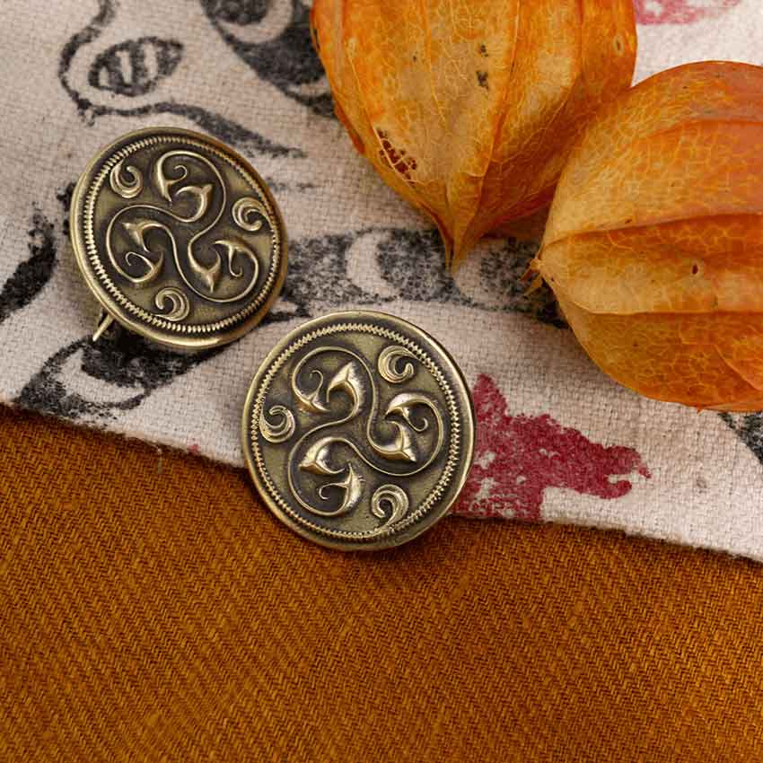 Brass Celtic Triskelion Brooch