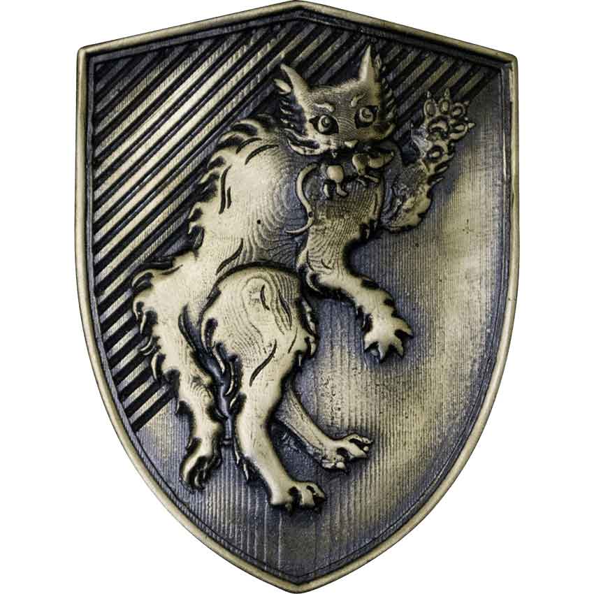 Heraldic Medieval Cat Brooch