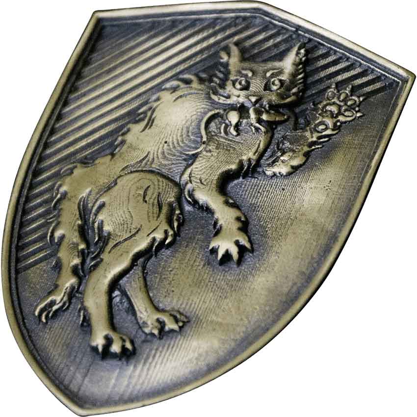 Heraldic Medieval Cat Brooch